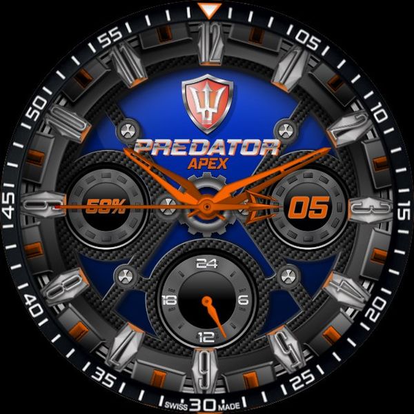 PREDATOR APEX orange/blue • Facer: the world's largest watch face platform